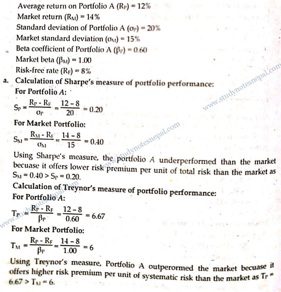 Chapter 11: MANAGING PORTFOLIOS » STUDY NOTES NEPAL