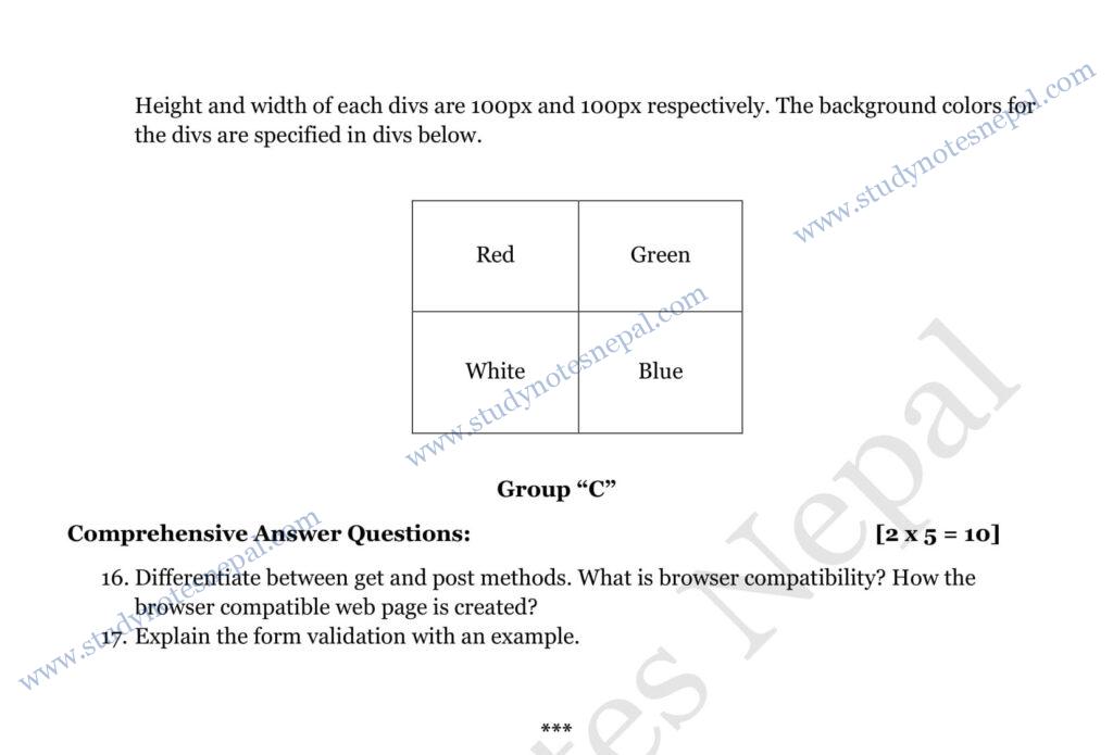 Web Programming I | BIM 3rd Semester | Question Bank – STUDY NOTES NEPAL
