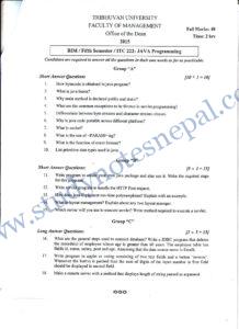 IT 222: Java Programming - II | BIM | Question Bank » Study Notes Nepal