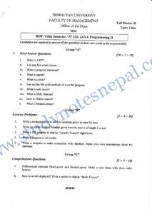 IT 222: Java Programming - II | BIM | Question Bank » STUDY NOTES NEPAL