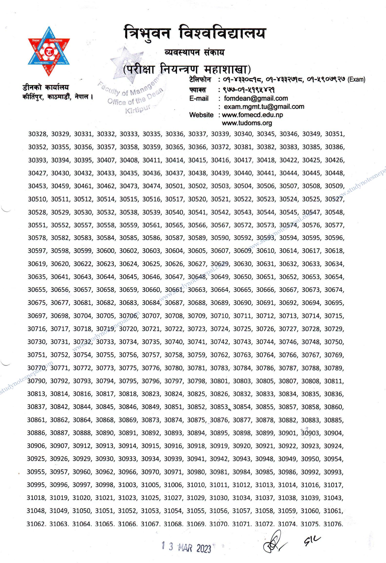 Result Published Bba And Bhm 1st Semester Regular Examination 2022